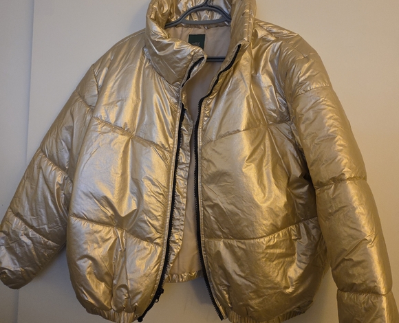 wild fable | Jackets & Coats | Wild Fable Metallic Gold Puffer Jacket ...